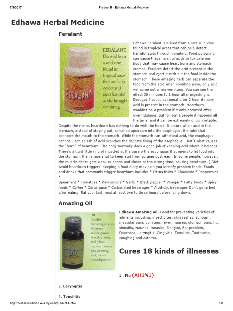 Product B - Edhawa Herbal Medicine | PDF | Cough | Esophagus
