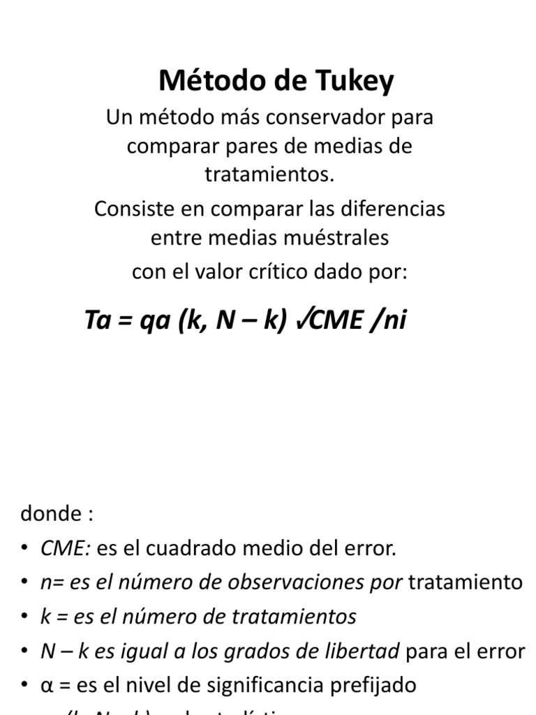 Método de Tukey | PDF | Métodos de búsqueda | Prueba de hipótesis ...