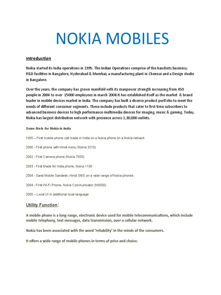 Nokia's Rise in the Indian Mobile Market Through Effective Product ...