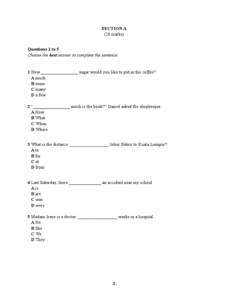 Section A Questions | PDF | Clothing