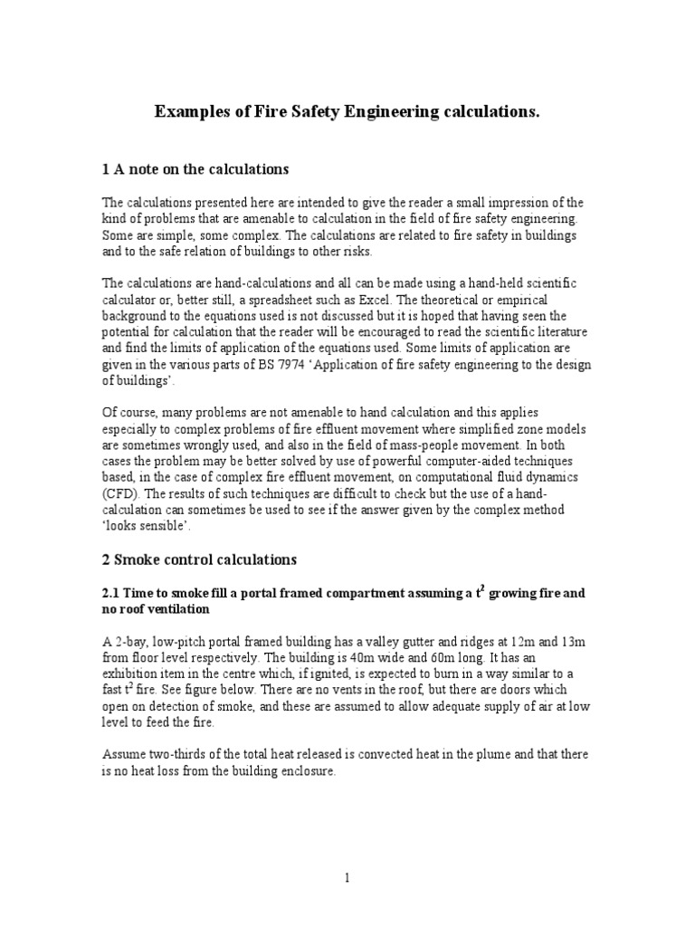 Examples of Fire Safety Engineering Calculations. | PDF | Ellipse ...