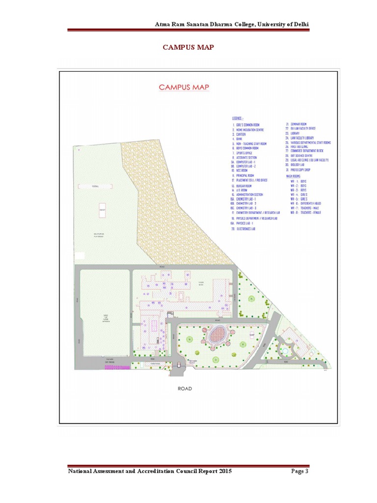 Campus Map: Atma Ram Sanatan Dharma College, University of Delhi | PDF