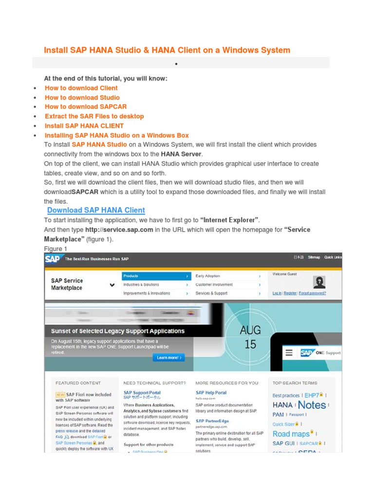 Install SAP HANA Studio | PDF | Microsoft Windows | Command Line Interface