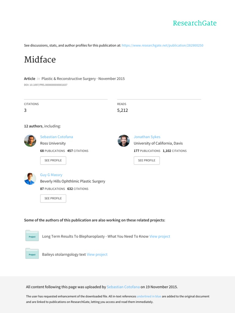 Midface Clinical Anatomy and Regional Approaches.31 | PDF | Human ...