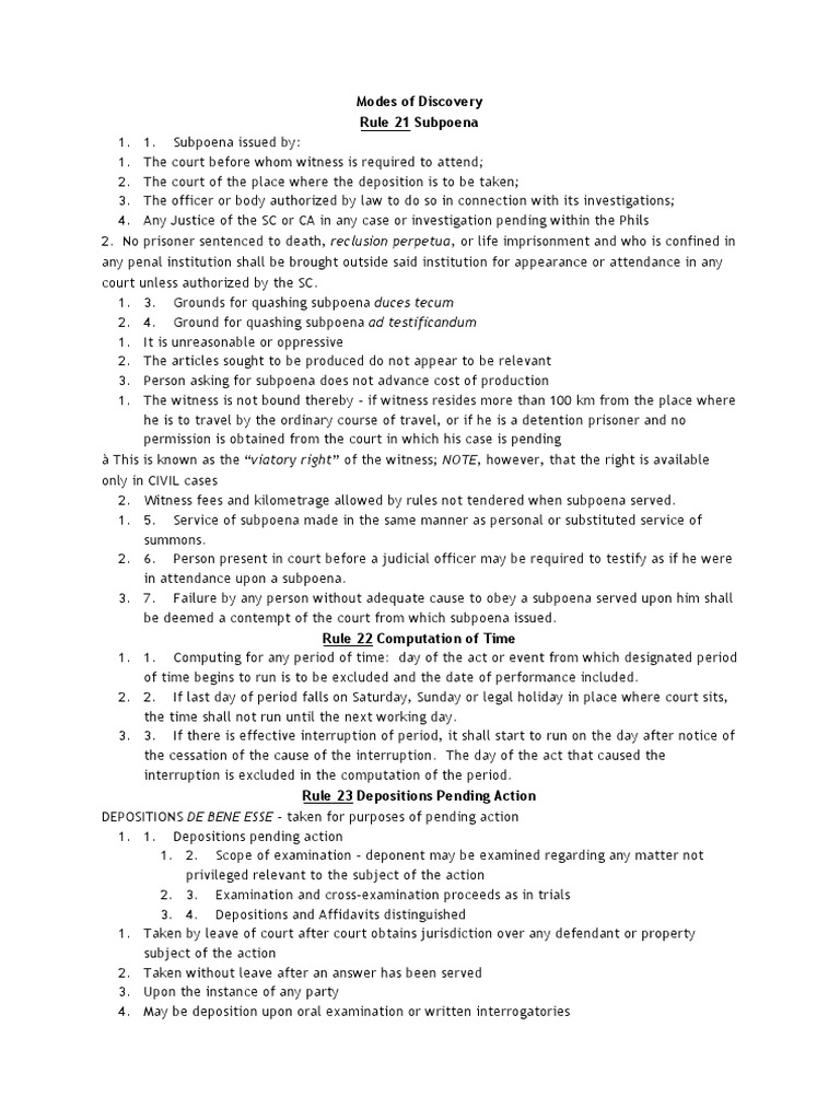 Modes of Discovery | Deposition (Law) | Discovery (Law)