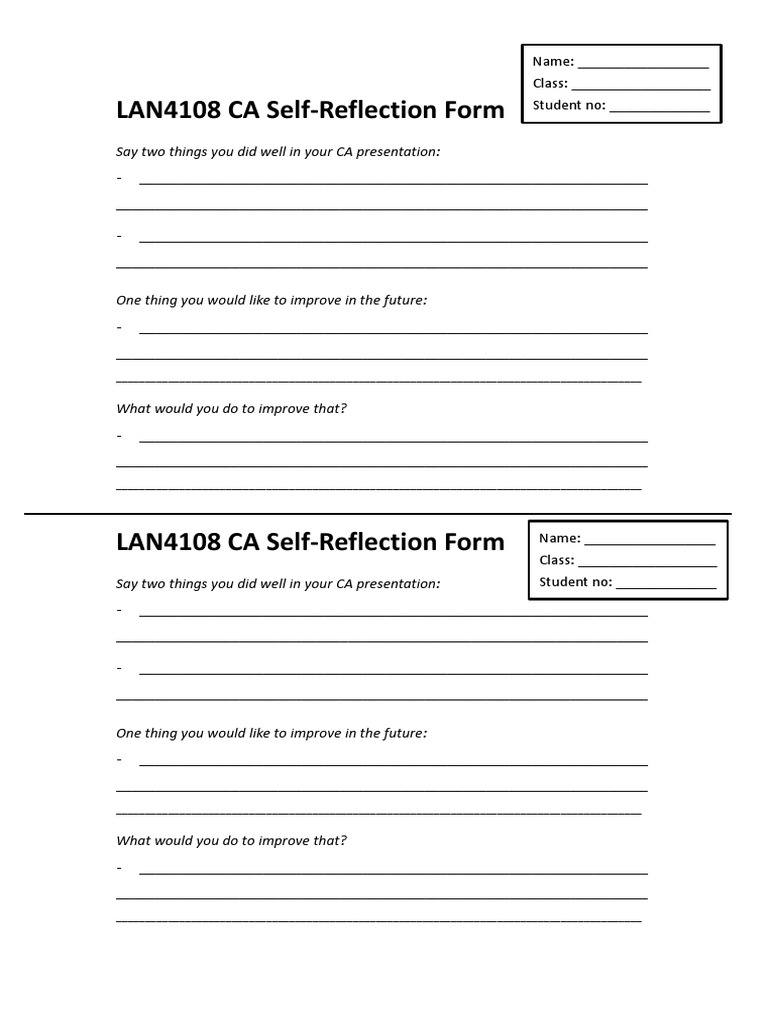 LAN4108 CA SelfReflection Form | PDF