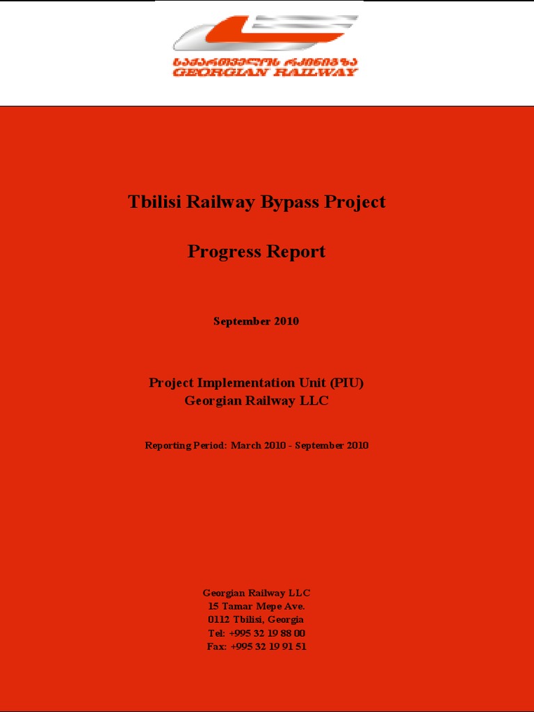 Georgian Railway Project Progress Report | PDF | Rail Transport | Train