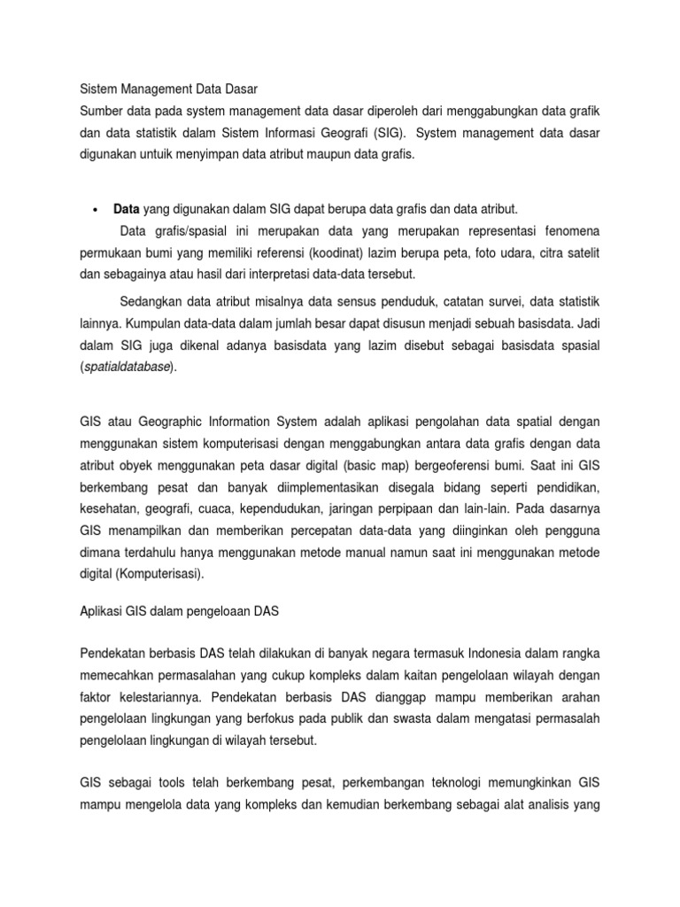 Data Atribut dan Spasial dalam SIG | PDF
