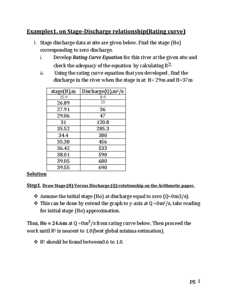 Stage-Discharge Relationship Analysis | PDF | Discharge (Hydrology ...