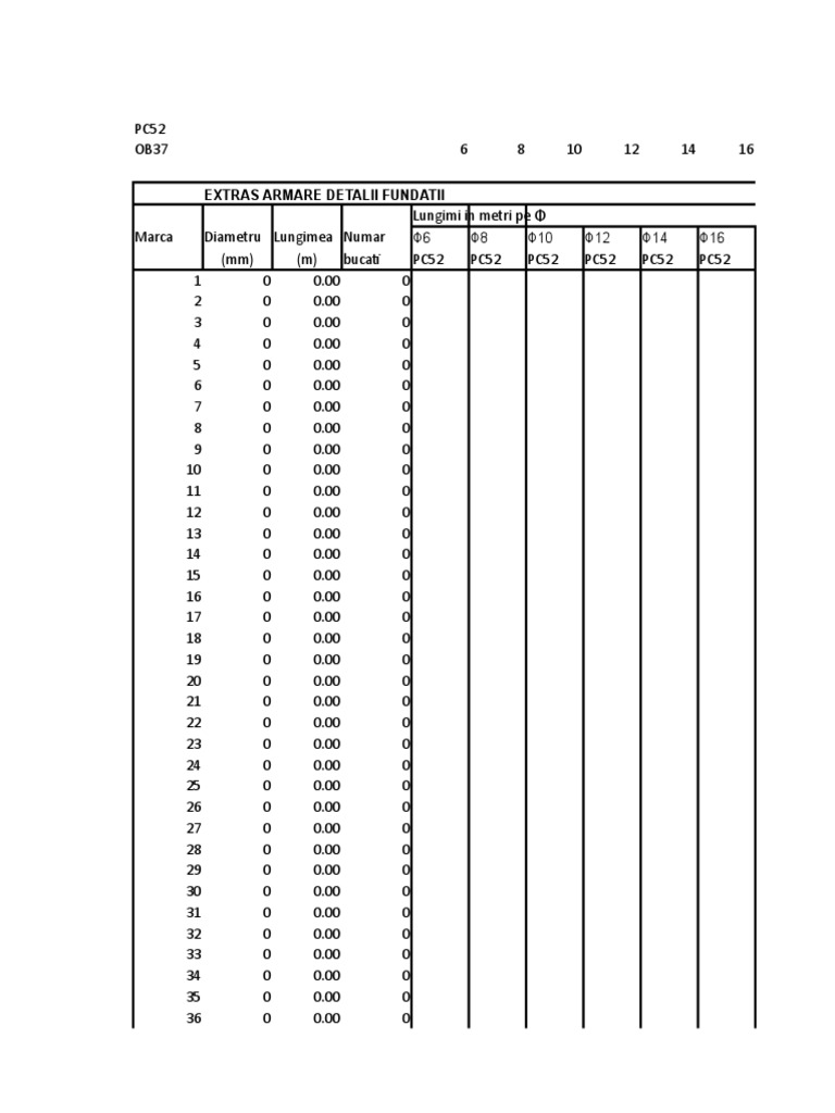 Extras Armare Detalii Fundatii | PDF