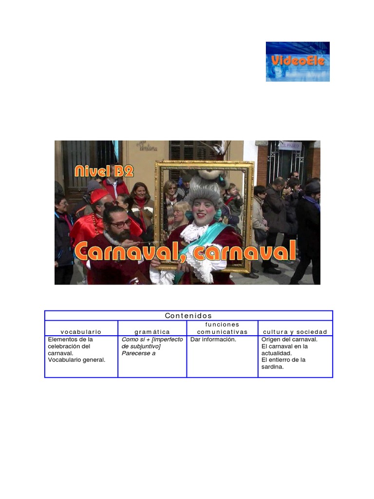 Vocabulario y gramática del carnaval B2 | PDF | Carnaval | Prestado