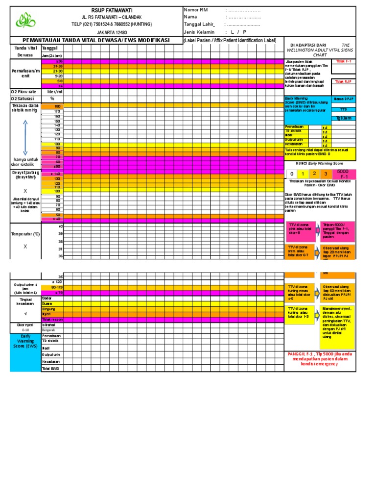 Formulir EWS Dewasa RS Fatmawati | PDF