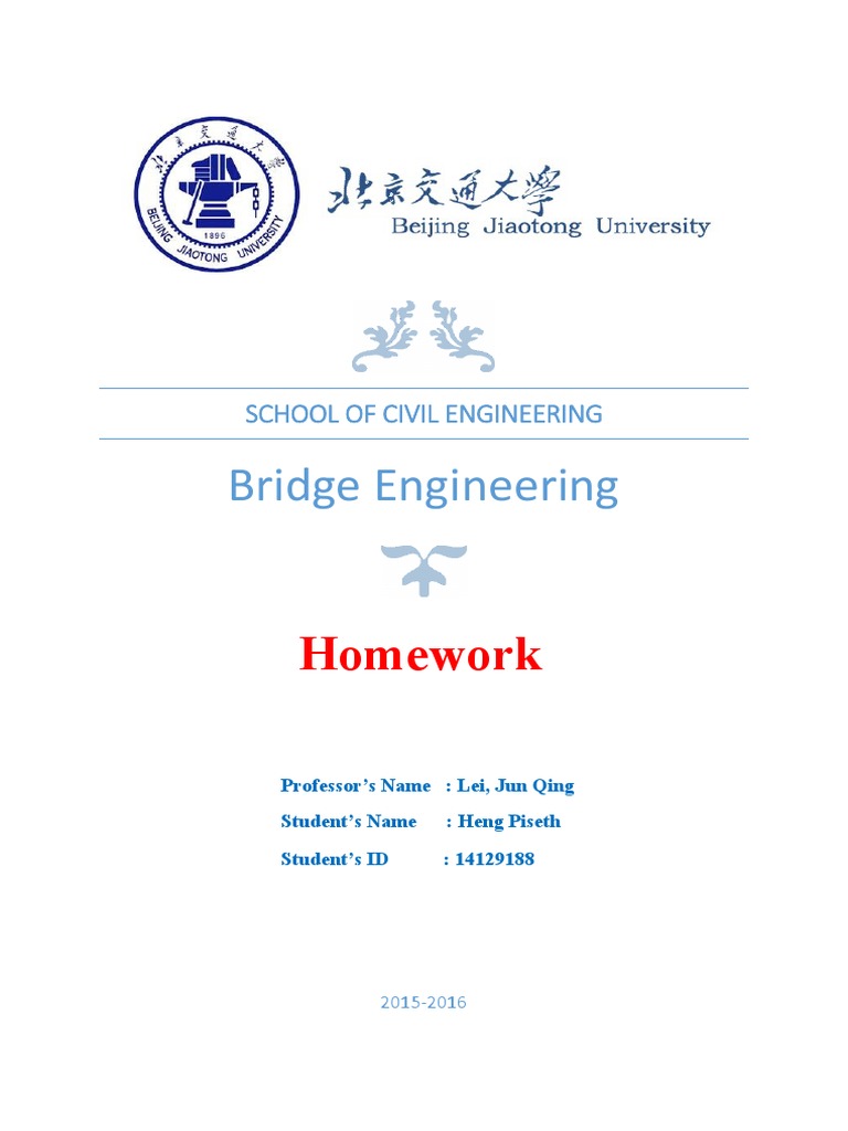 Bridge Engineering: Homework | PDF | Bridge | Transport Buildings And ...