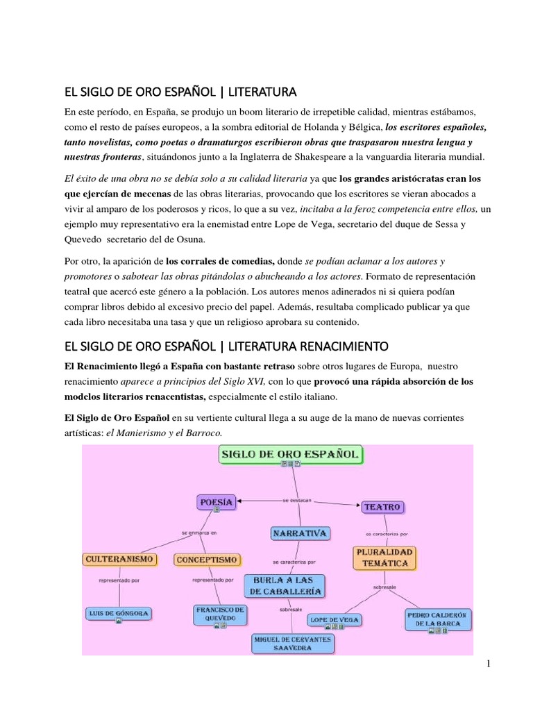 El Siglo de Oro Español: Literatura y Arte | PDF | Miguel De Cervantes ...