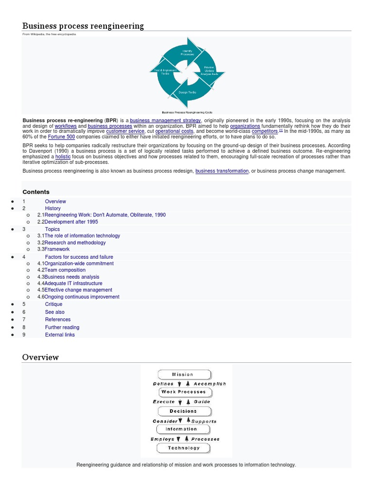 Business Process Reengineering | PDF | Business Process | Accountability