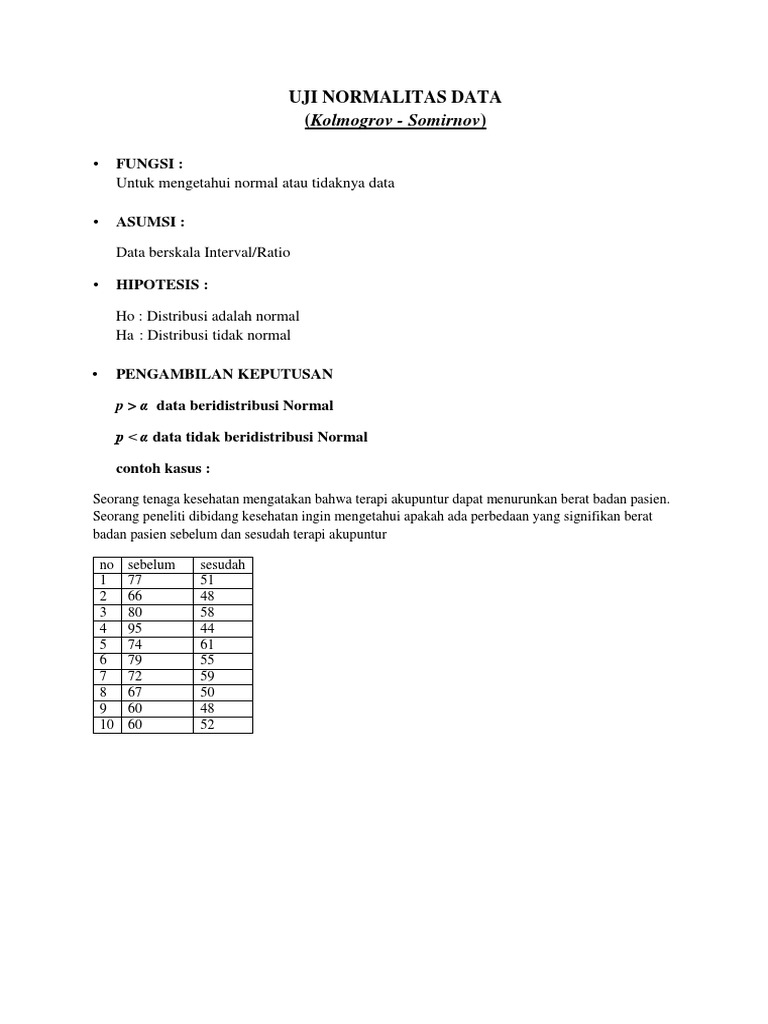 Uji T Berpasangan dan Normalitas Data | PDF