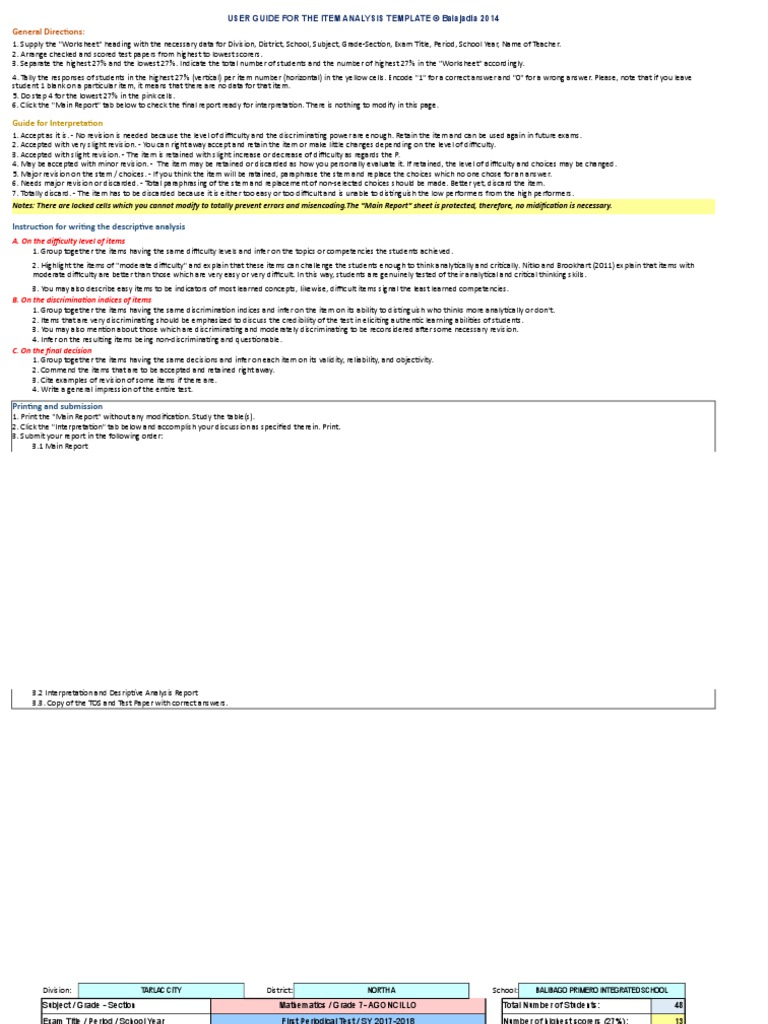 9.2 DepEd3-Item Analysis Template - May 24 2017 (PM Session1 ...