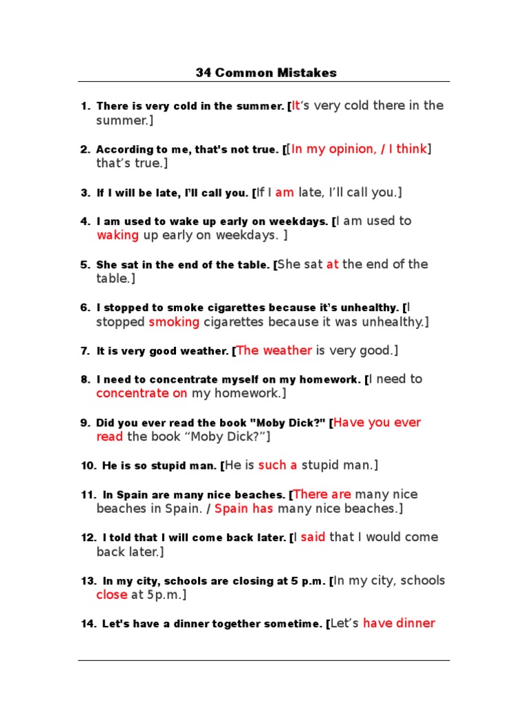 Common English Mistakes Explained | PDF | Language Arts & Discipline