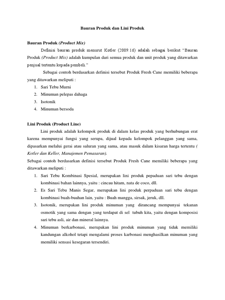 Bauran Produk Dan Lini Produk | PDF