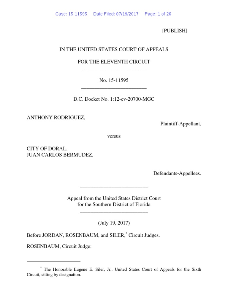 Case: 15-11595 Date Filed: 07/19/2017 Page: 1 of 26 | PDF | Summary ...