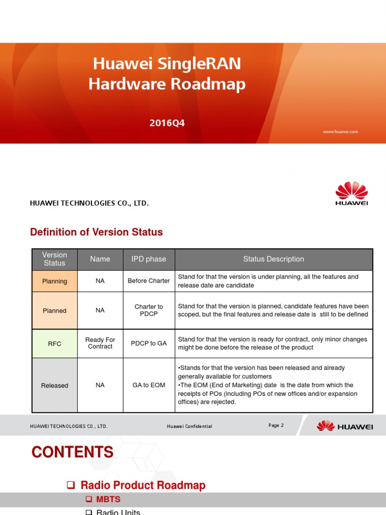 Huawei SingleRAN Hardware Roadmap (2016Q4).pdf | Power Supply | Lte ...