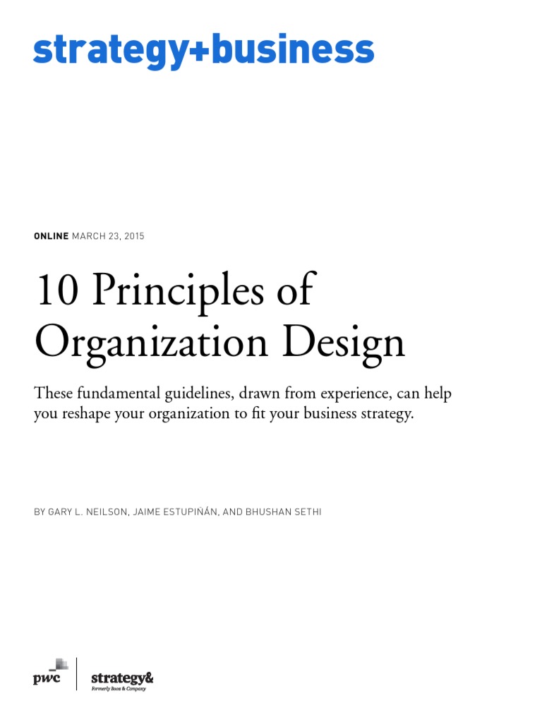 10 Principles of Organization Design | PDF | Strategic Management ...