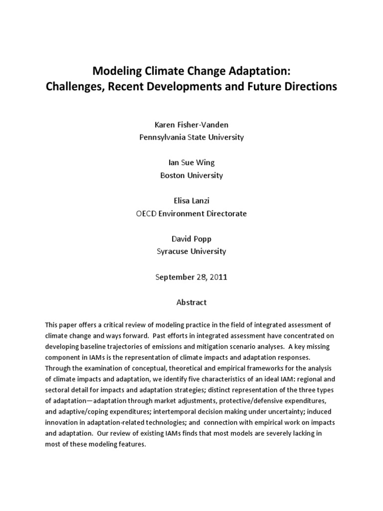 Climate Change Modelling | PDF | Effects Of Global Warming | Climate ...