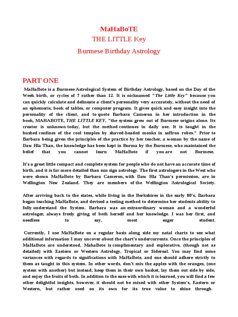 Mahabote PDF | PDF | Astrology | Horoscope