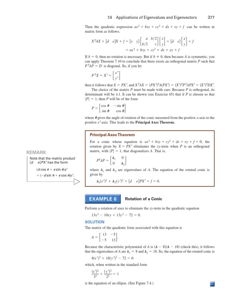Rotacion de Conicas | PDF | Eigenvalues And Eigenvectors | Differential Geometry