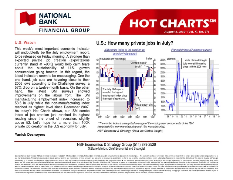 AUG 04 NBC Financial Group US Watch Hot Charts | PDF | Employment ...
