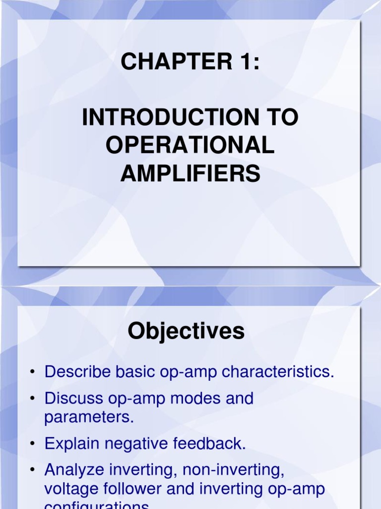 Chap1 - The Operational Amplifier | PDF | Operational Amplifier | Amplifier