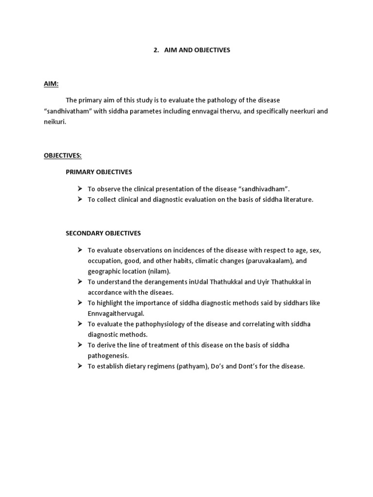 Aim and Objectives | PDF