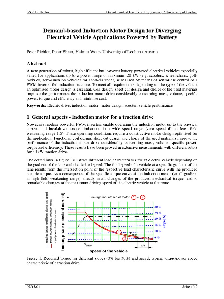 Induction Motor Design For Electric Vehicles | PDF | Electric Motor ...