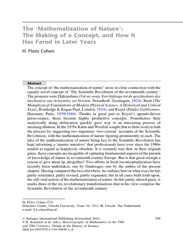 Cohen, Floris - Mathematization of Nature | PDF | Science | History Of ...