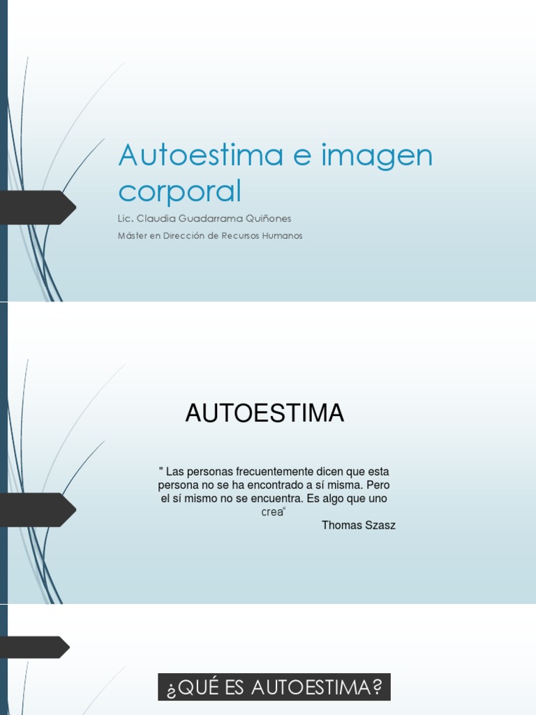Autoestima e Imagen Corporal | PDF | Autoestima | Ciencias del ...