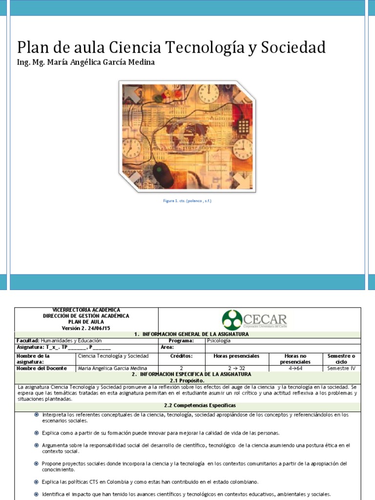 Plan de Aula Ciencia, Tecnologia y Sociedad | PDF | Science | Sociedad