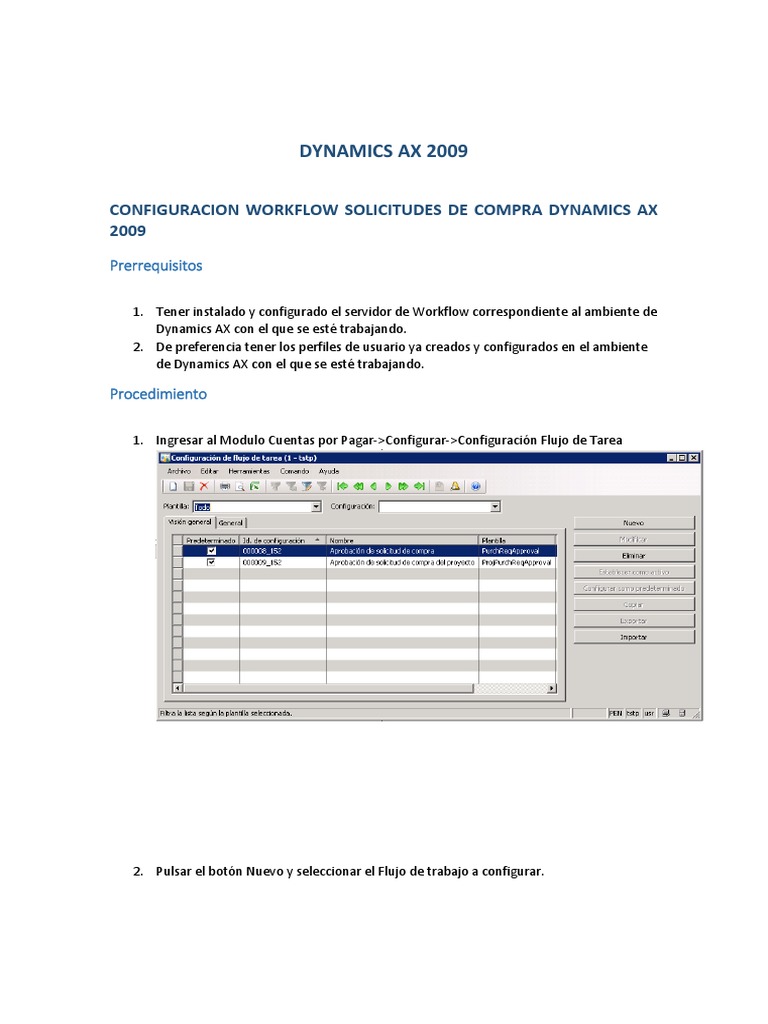 Configuracion De Workflow Pdf