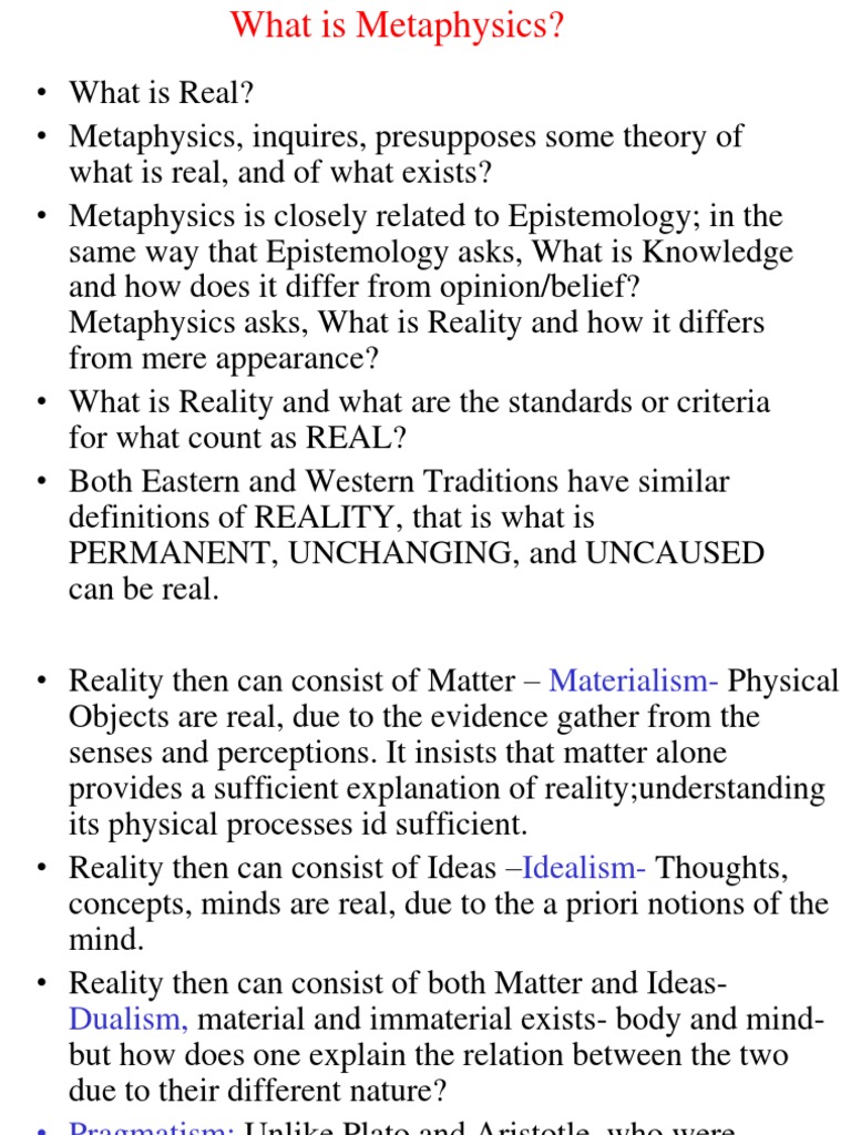 What Is Metaphysics | PDF | Reality | Object (Philosophy)
