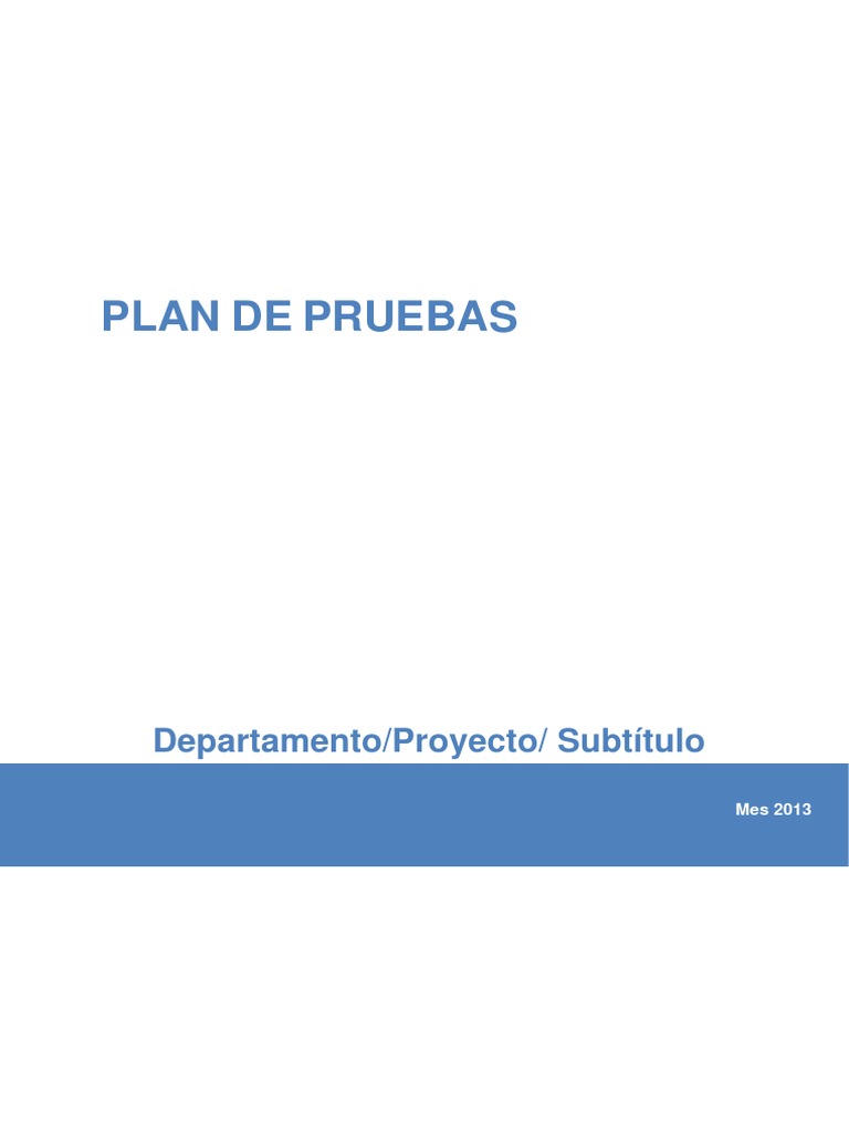 Plantilla Plan de Pruebas | PDF | Software | Diseño