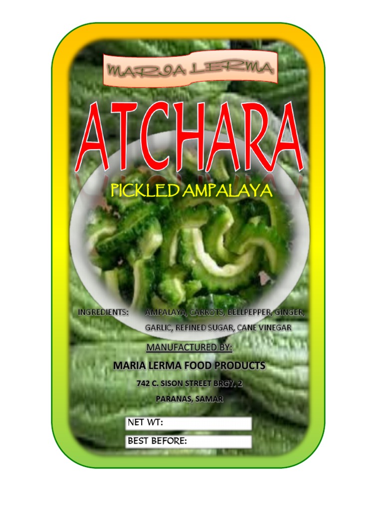 Atchara Label Ampalaya | PDF | Condiments | Food Ingredients