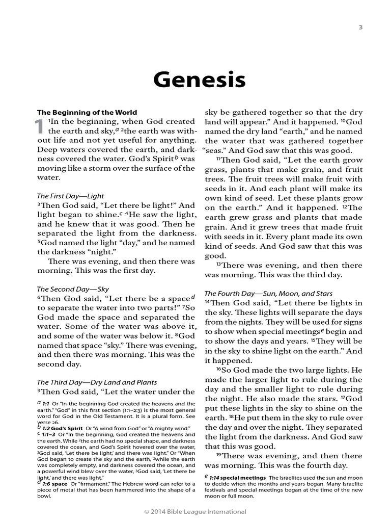 ERV English Bible 01 Genesis | PDF | Cain And Abel | Christianity