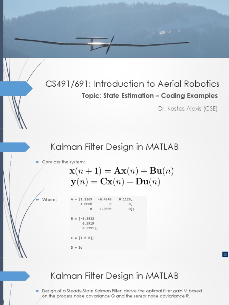 07 Kalmanexamples | PDF | Kalman Filter | Signal Processing