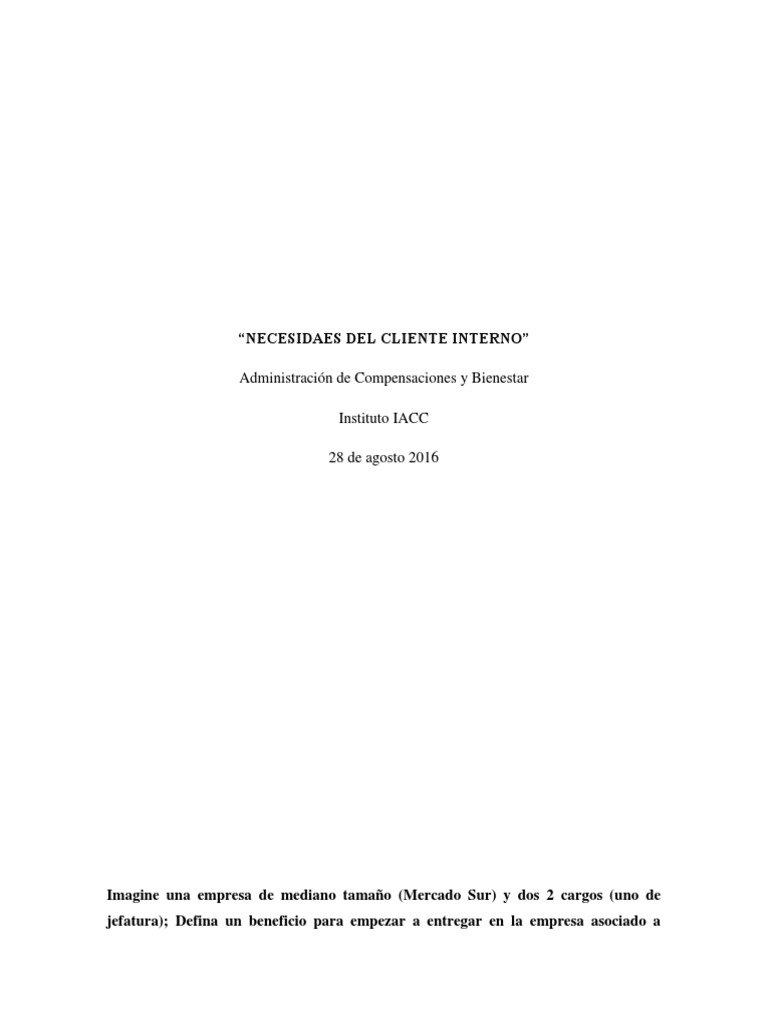 Control 2 - Administracion de Compensaciones y Beneficios IACC | Descargar gratis PDF ...