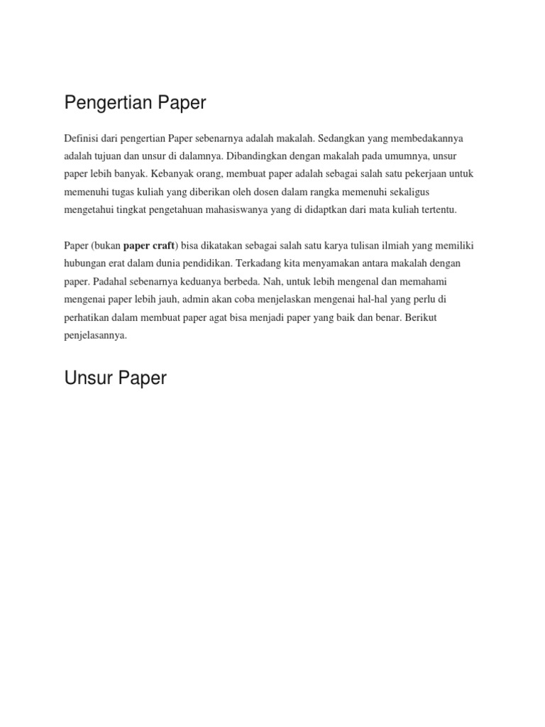 Pengertian Paper | PDF