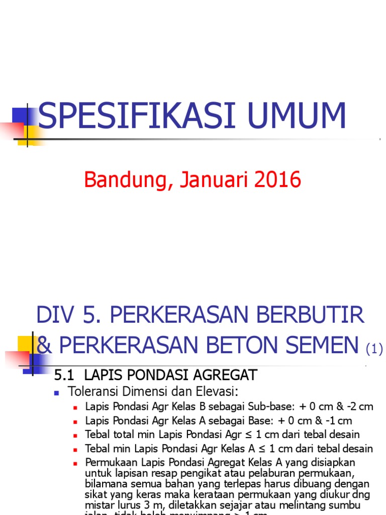Spesifikasi Div.5 | PDF