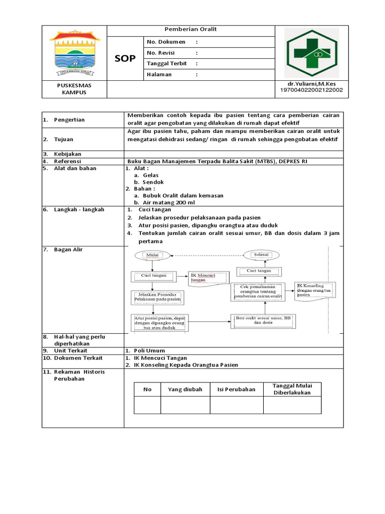 Sop Pemberian Oralit | PDF