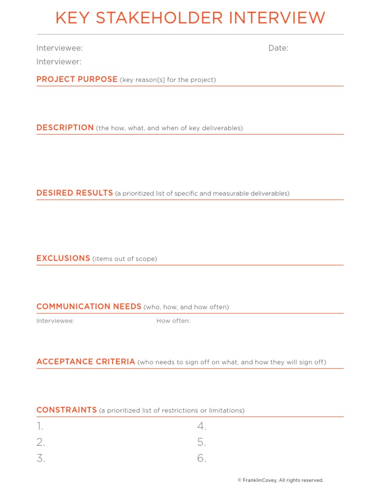 Key Stakeholder Interview V 3 | PDF