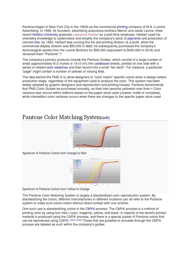 Pantone Color Matching System history and products overview | PDF ...