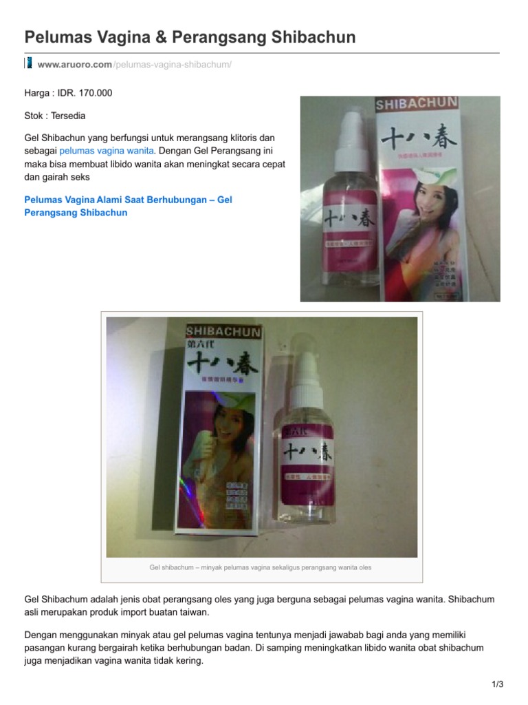 Pelumas Vagina Alami Saat Berhubungan - Gel Perangsang Shibachun | PDF