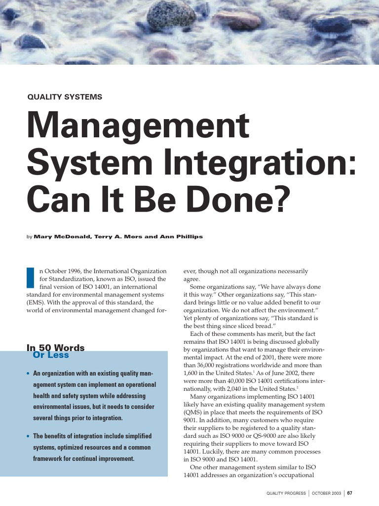 MGMT Sys Int Can It Be Done | Download Free PDF | Occupational Safety And Health | Audit